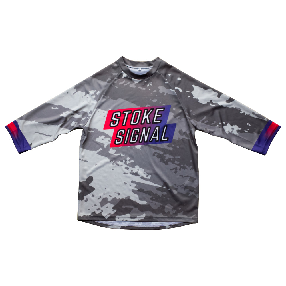 3/4 Sleeve Camo MTB Jersey - Stoke Signal – Stoke Signal Athletic